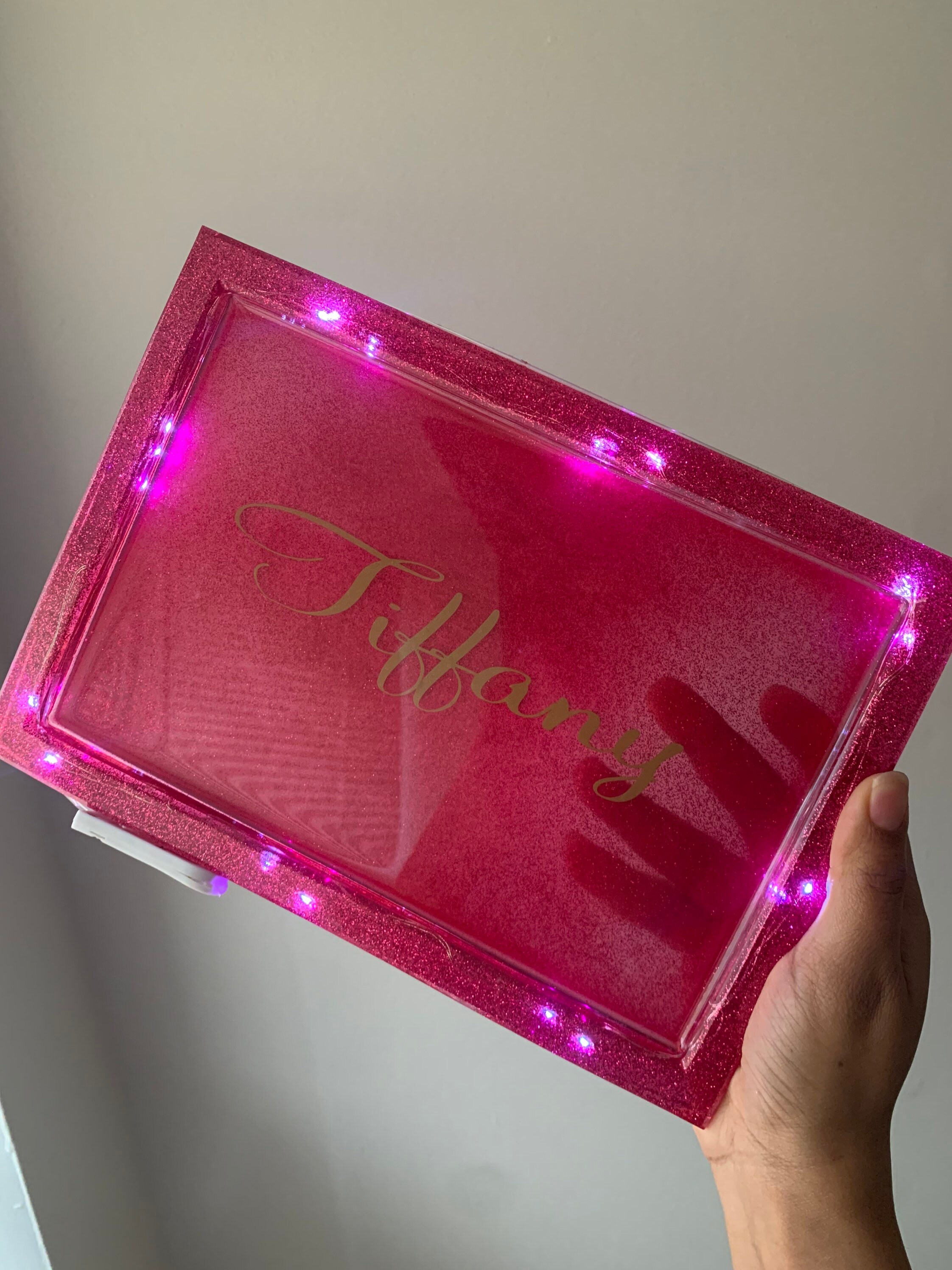 Name Rolling Tray With Lights - Etsy