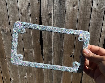 Silver Spikes/pearl Bling Motorcycle Plate Frame -motorcycle Jewelry ...