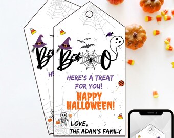 Trick or Treat Printable Halloween Gift Tags Editable Labels - Etsy
