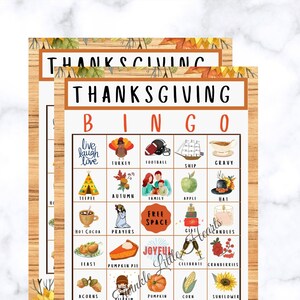 30 Thanksgiving Bingo Cards, Printable Bingo, Instant Download ...