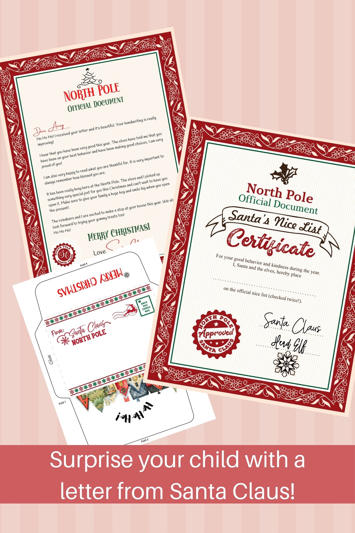 LETTER TO SANTA Bundle Printable, Letter From Santa, Christmas List Kit ...