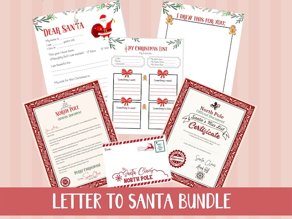 LETTER TO SANTA Bundle Printable Letter From Santa Christmas | Etsy