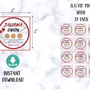 Dalgona Squid Game Tag Printable Dalgona Candy Sticker - Etsy