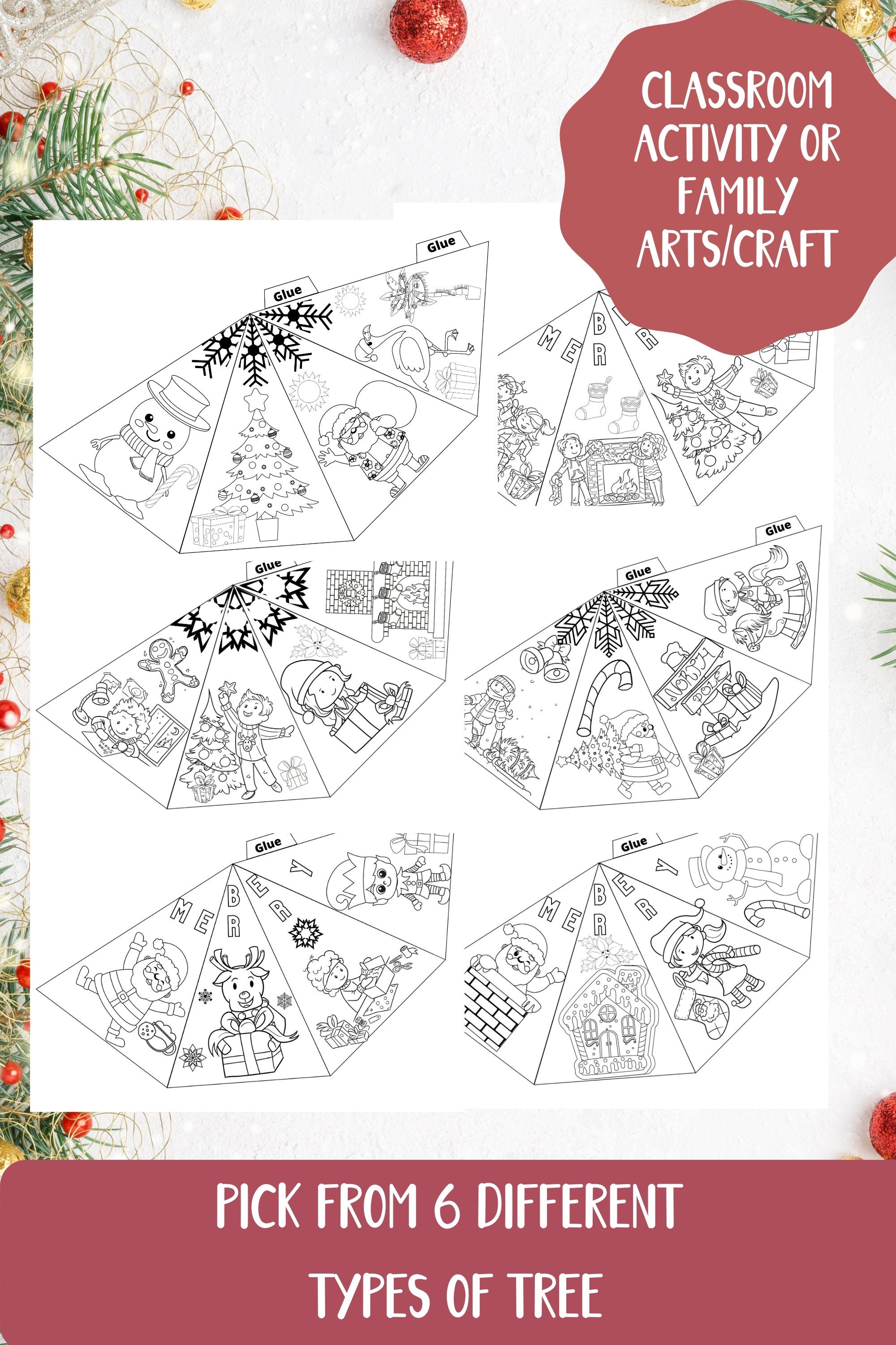 Coloring Christmas Tree Printable, Christmas Tree Activity Kids ...