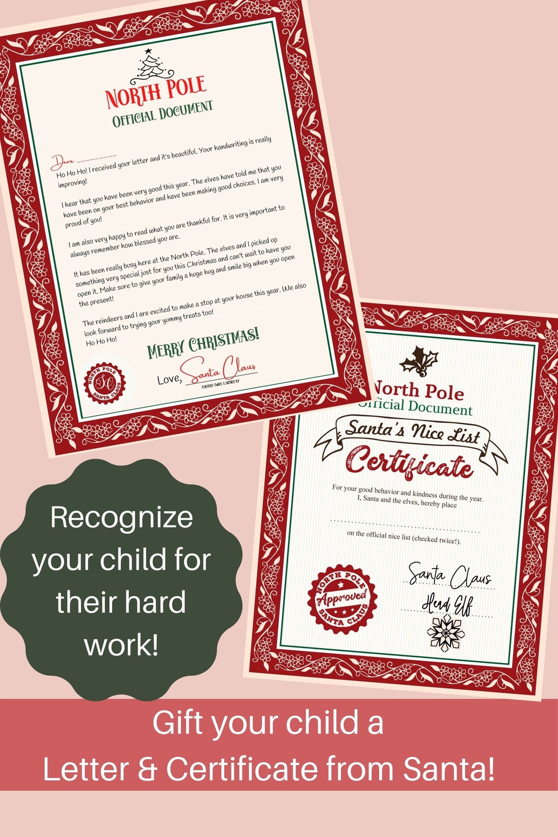 LETTER TO SANTA Bundle Printable, Letter From Santa, Christmas List Kit ...