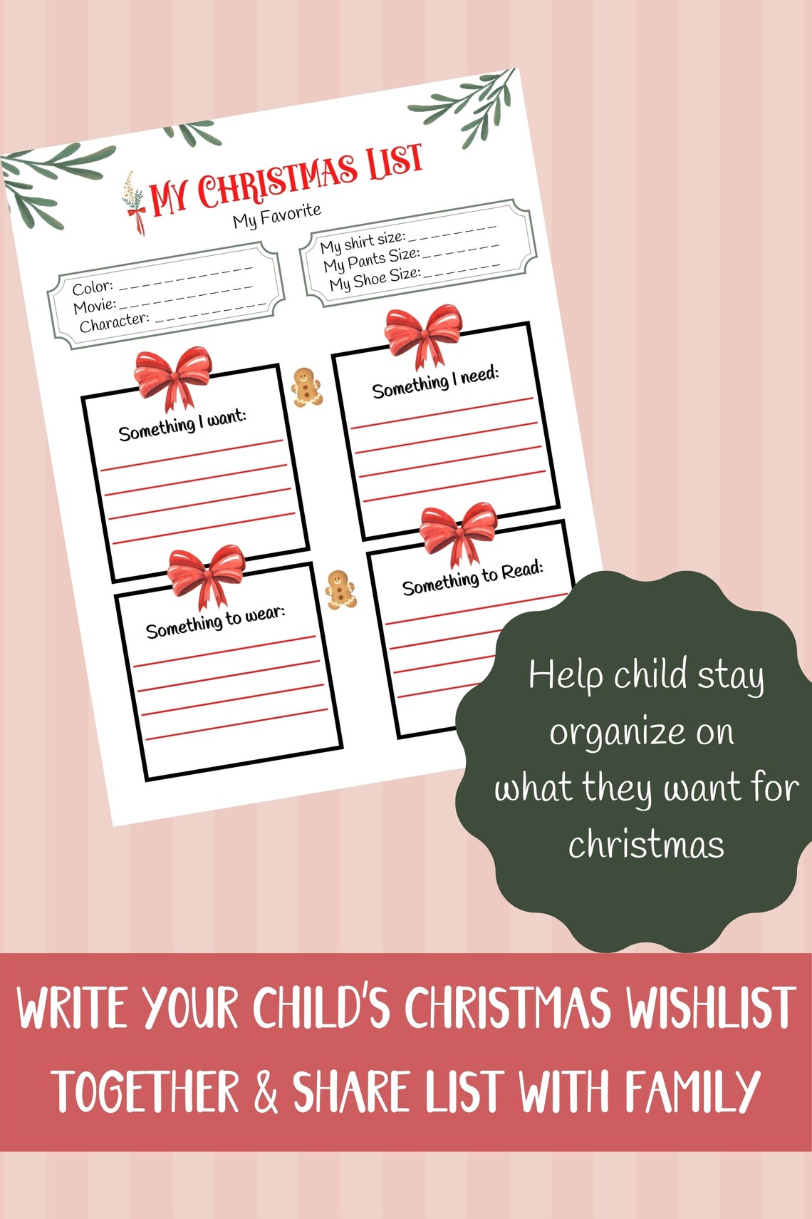LETTER TO SANTA Bundle Printable, Letter From Santa, Christmas List Kit ...