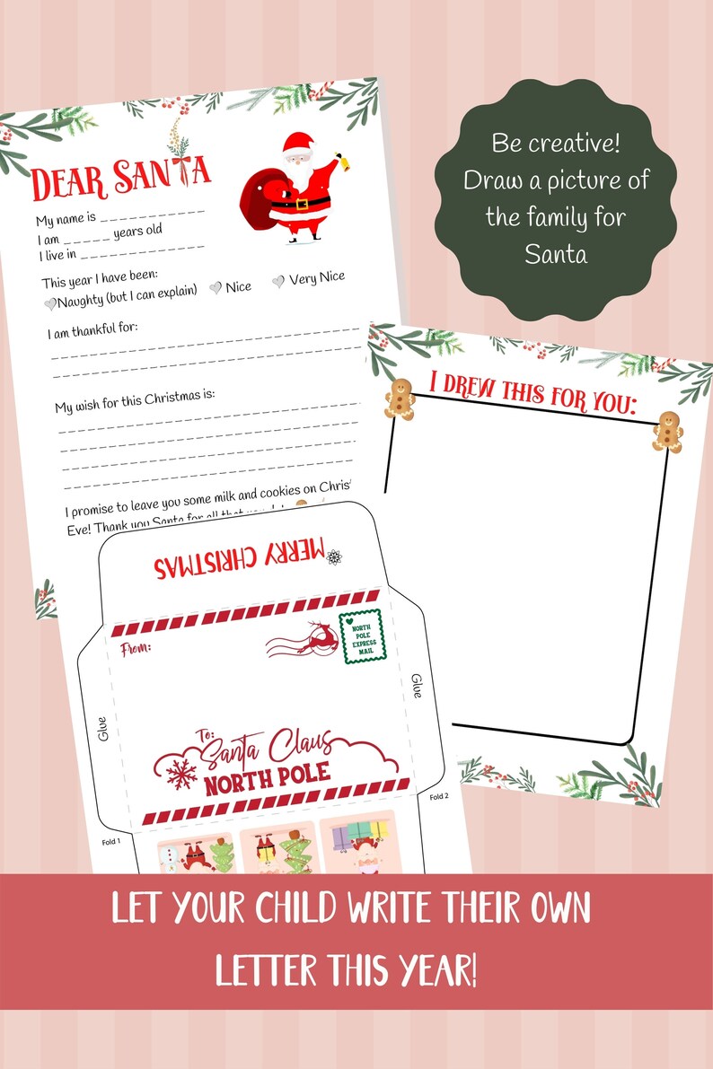 LETTER TO SANTA Bundle Printable, Letter From Santa, Christmas List Kit ...