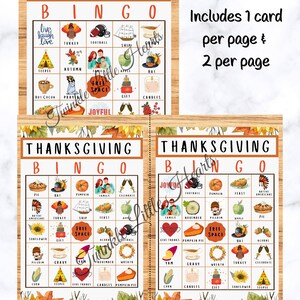 30 Thanksgiving Bingo Cards, Printable Bingo, Instant Download ...