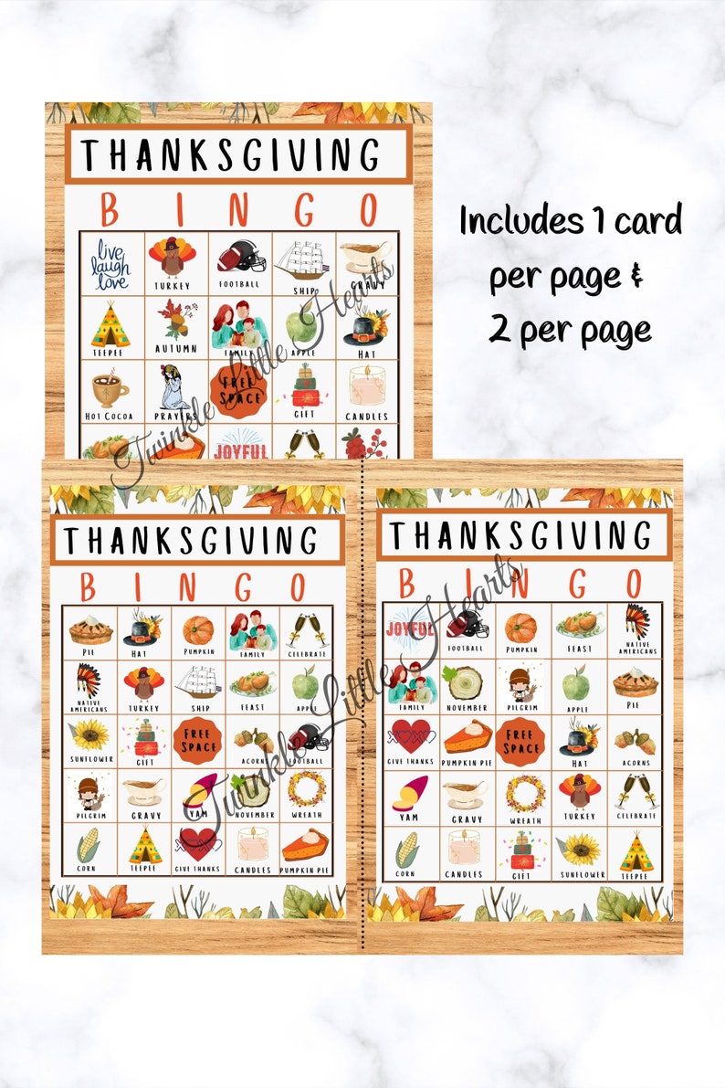 30 Thanksgiving Bingo Cards, Printable Bingo, Instant Download ...
