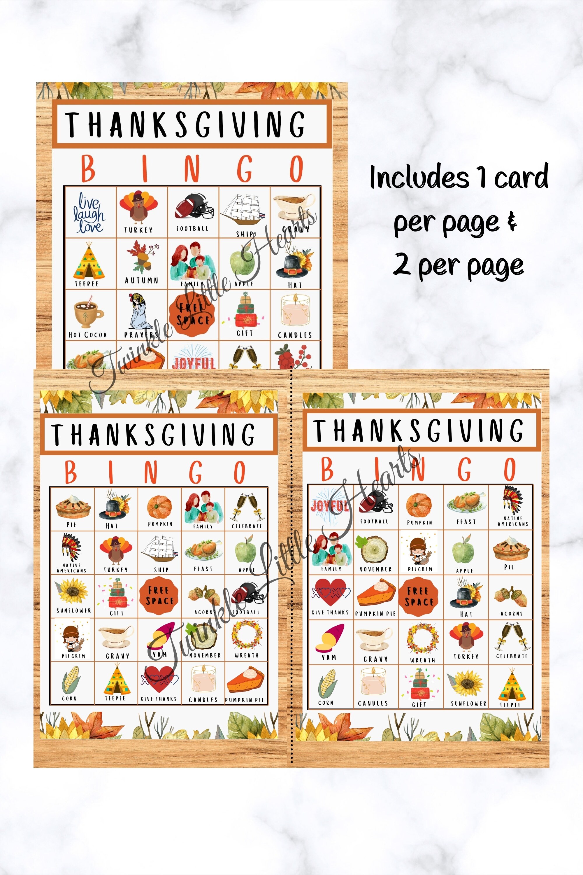 30 Thanksgiving Bingo Cards, Printable Bingo, Instant Download ...