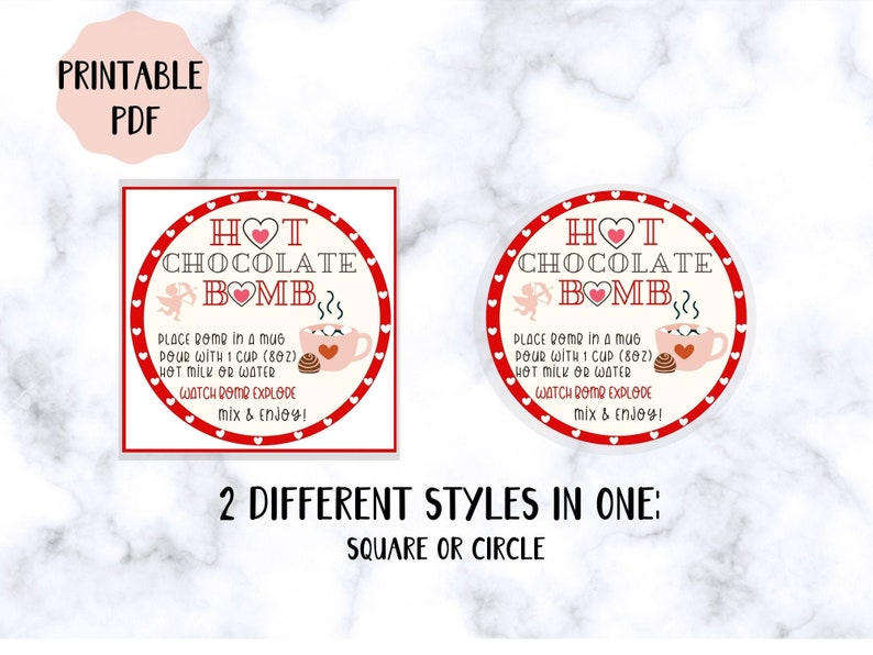 Valentine Hot Chocolate Bomb Tag, Valentine Hot Cocoa Bomb Tag Stickers ...