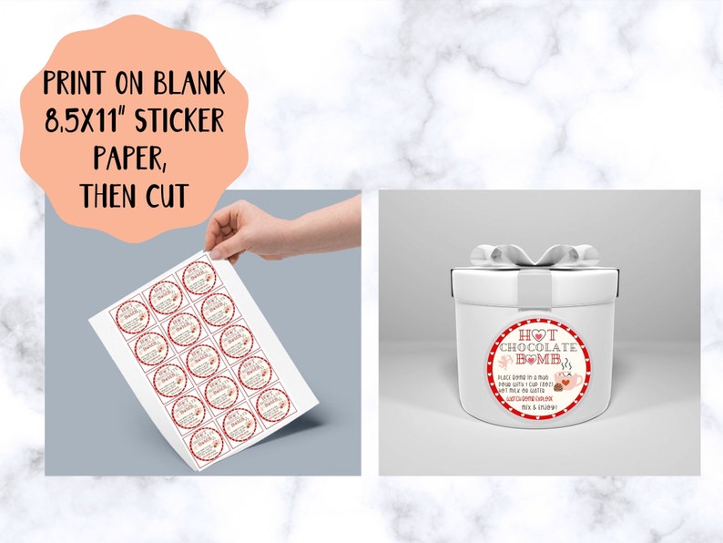Valentine Hot Chocolate Bomb Tag, Valentine Hot Cocoa Bomb Tag Stickers ...