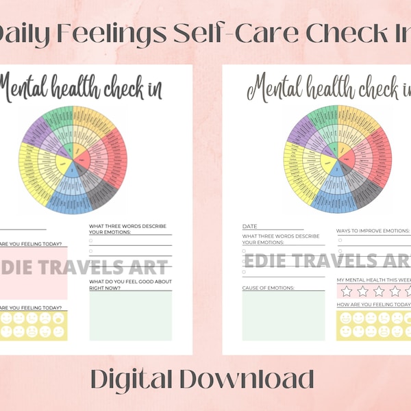 Mental Health Check in Worksheet - Etsy