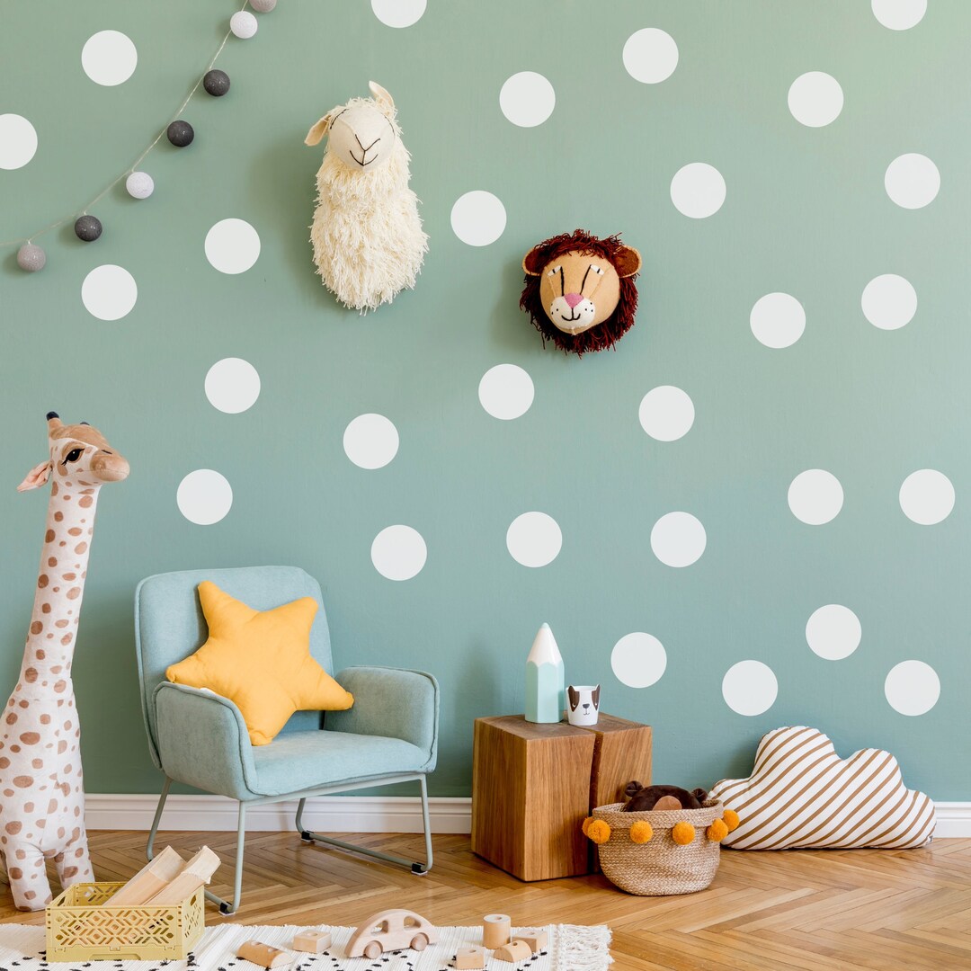 Wall Dot Decals | Pack of 30 | Removable & Reusable Fabric Stickers ...