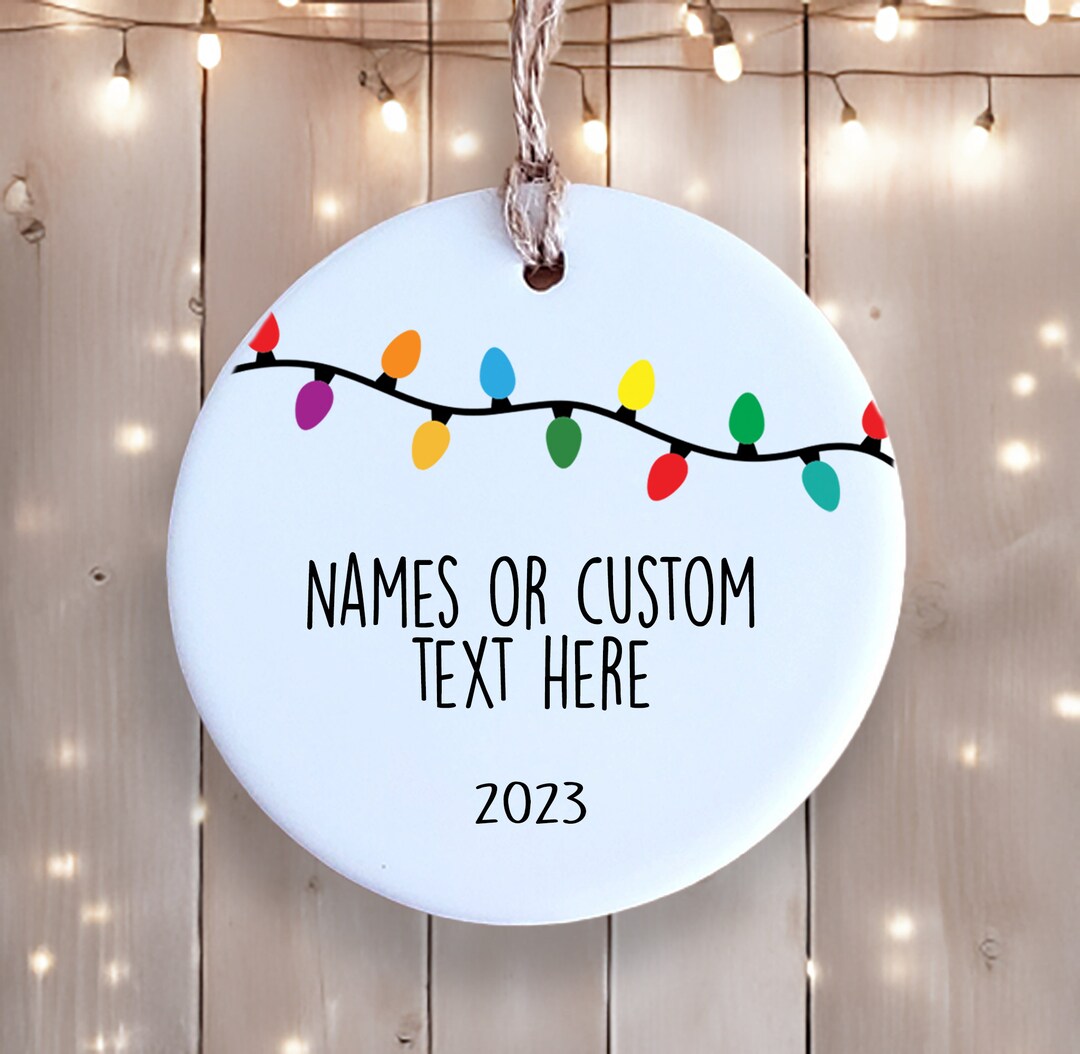 Custom Ornament With String of Lights - Add Names or Custom Text ...