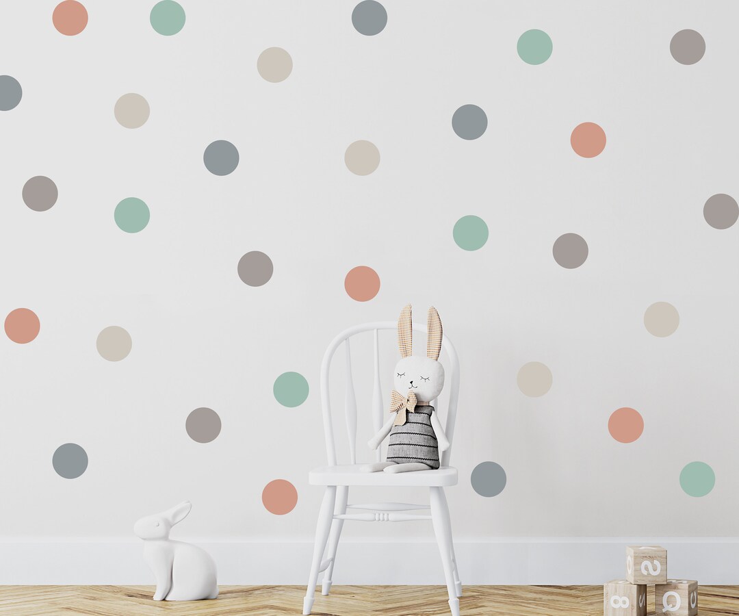 Neutral Wall Dot Decals Pack of 30 | Removable & Reusable Fabric ...
