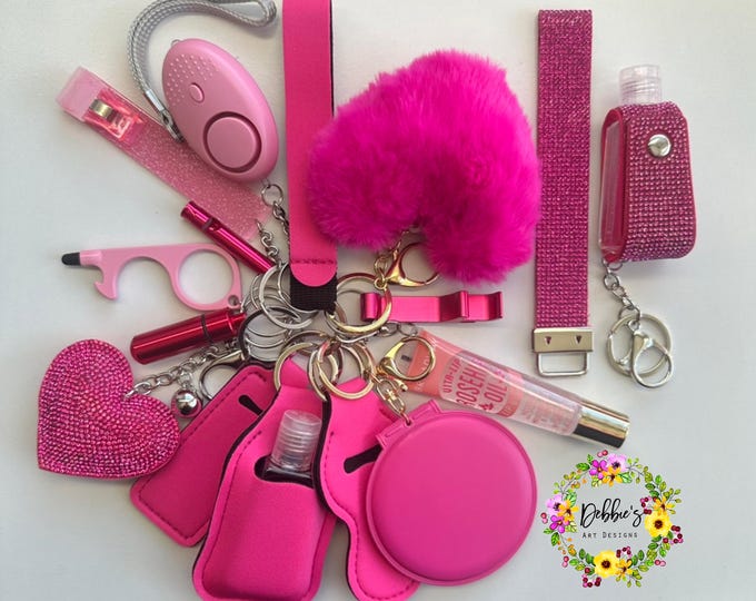 Safety Keychains, Defense, Wristlet, Accessories, Bling, Heart Pom, Led ...