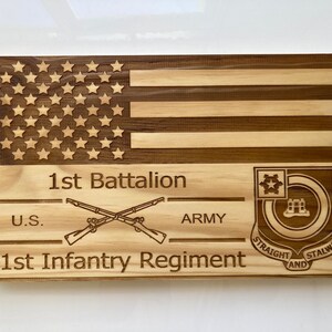 1-41 Infantry Wooden Engraved Flag, 1st Battalion 41st Infantry - Etsy