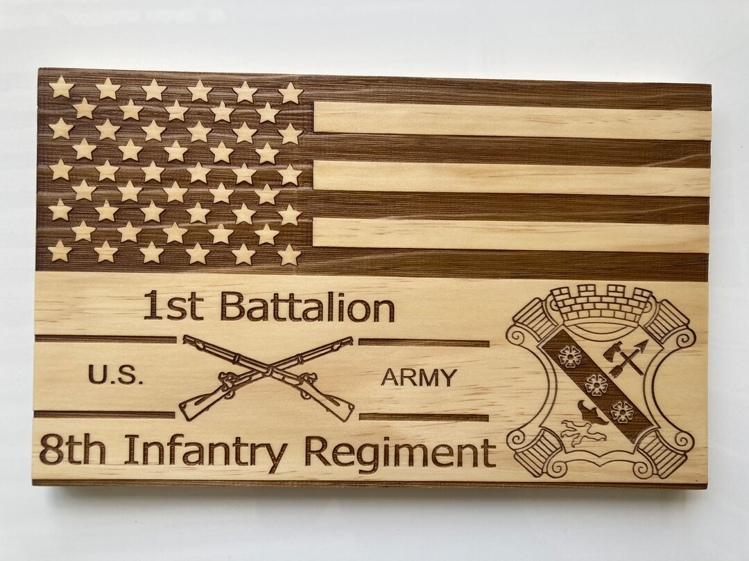 1-8 Infantry Wooden Engraved Flag, 1st Battalion 8th Infantry - Etsy