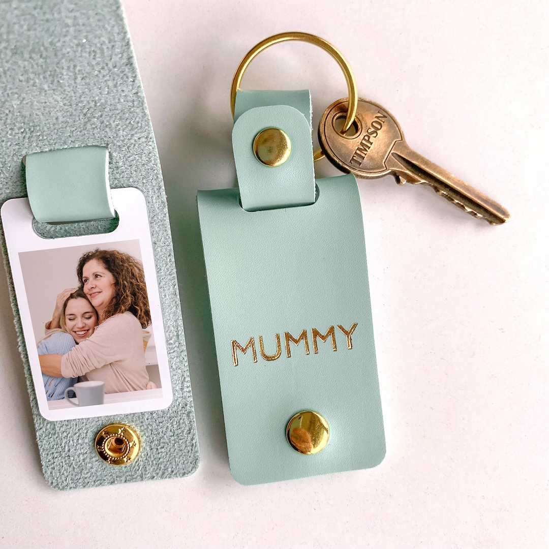 Personalised Mummy Photo Keyring / Vegan Leather Photo Keychain ...