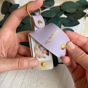 Personalised Mummy Photo Keyring / Vegan Leather Photo Keychain ...