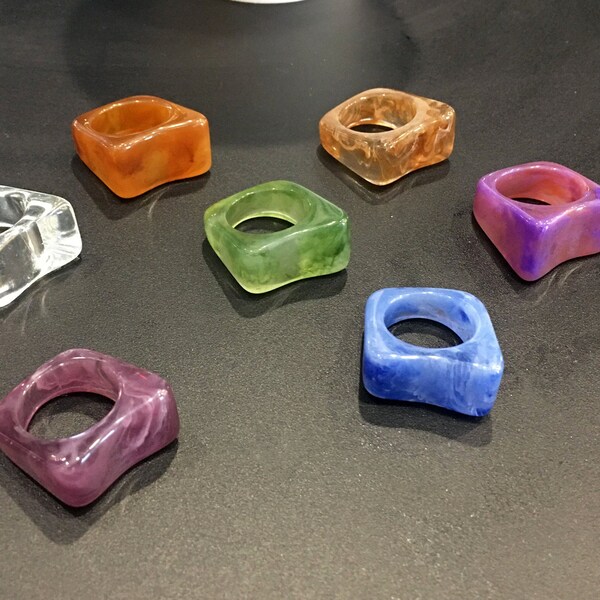Chunky Resin Ring - Etsy