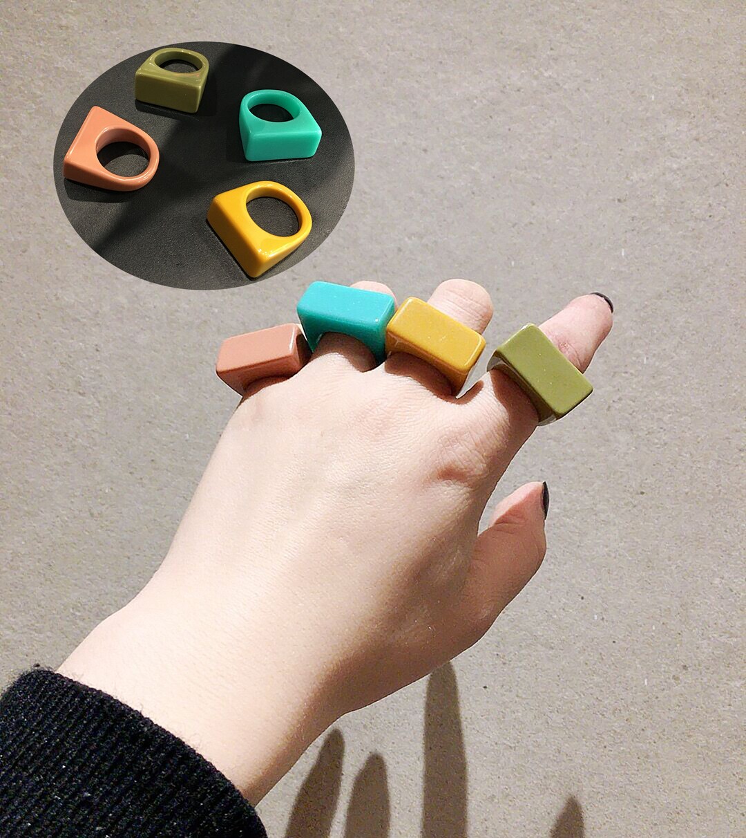 Colorful Chunky Rings Acrylic Rings Plastic Rings Chunky Resin - Etsy