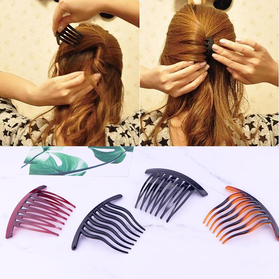 2-pack Hair Comb,vintage Side Comb,tortoise Shell Hair Comb, Black Hair ...