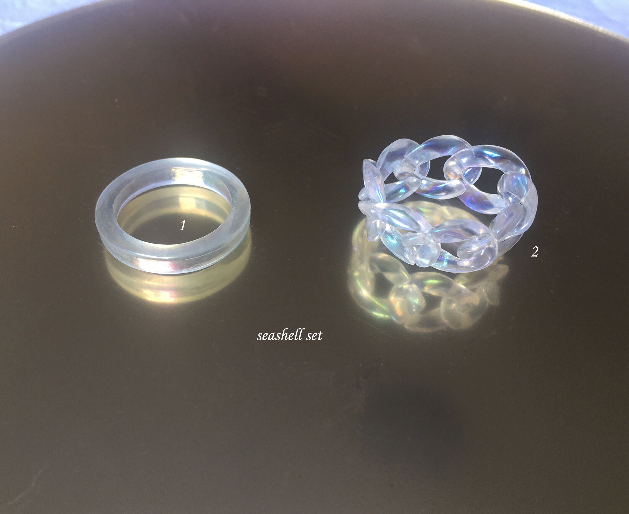 Buntes Acryl Resin Ring SetVintage Retro Chunky Ringe Acryl | Etsy