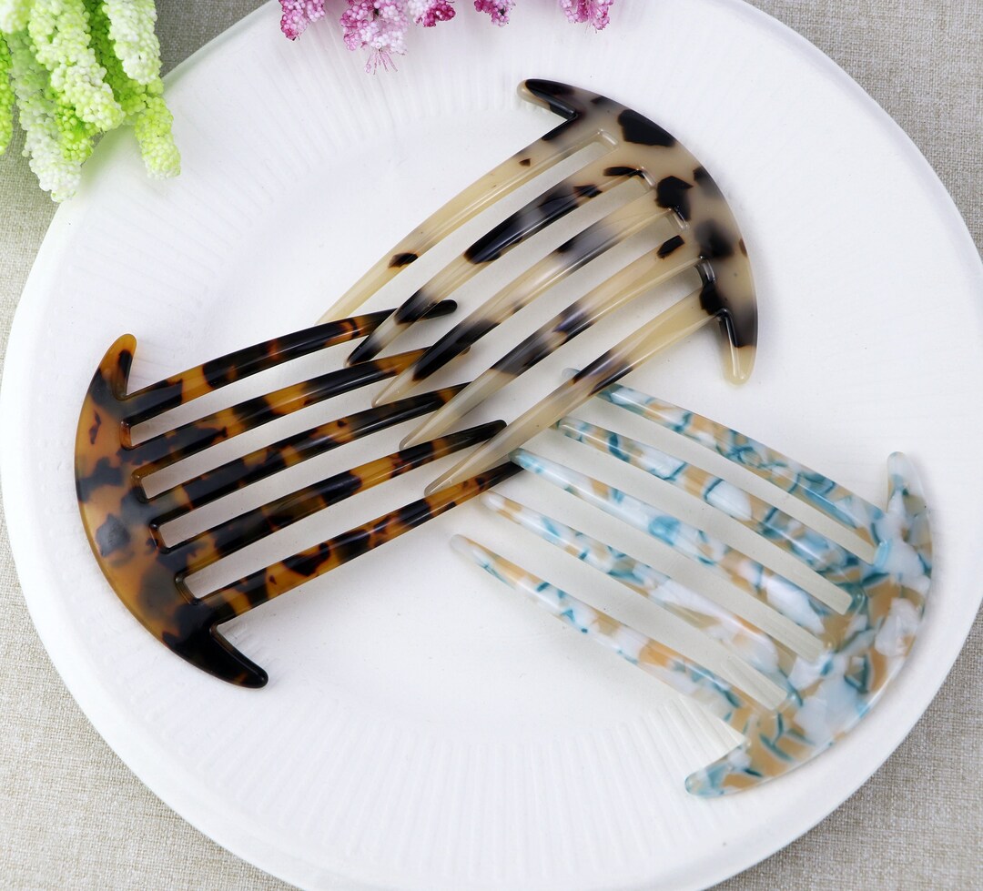 Crescent Moon Celestial Hair Comb,strong Thick French Tortoise Shell ...