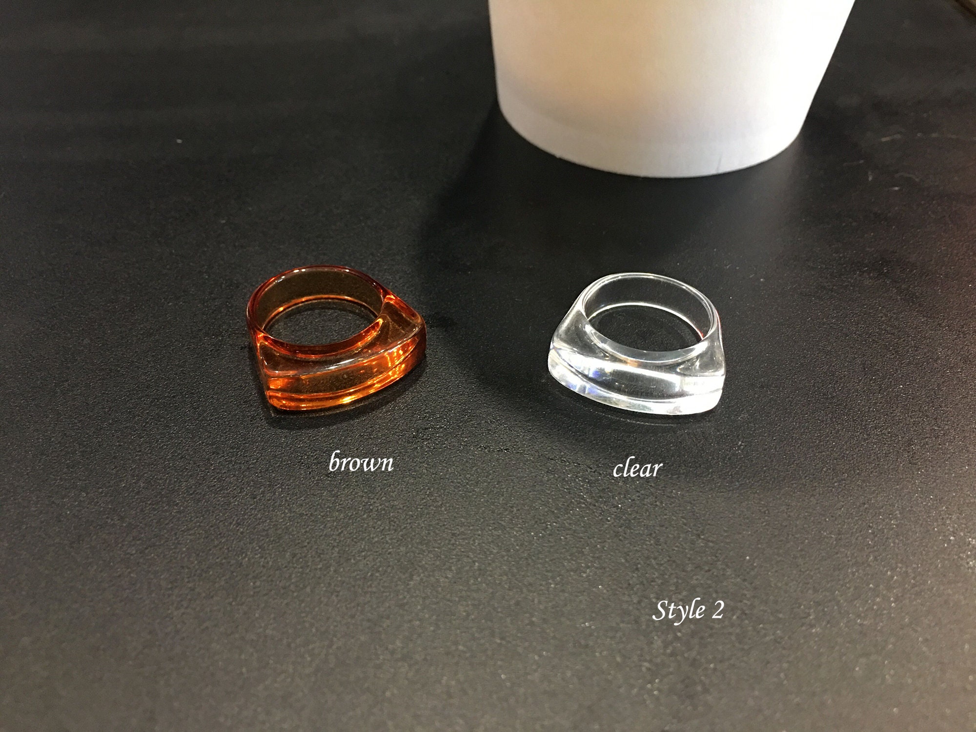 Colorful Chunky Rings Acrylic Rings Plastic Rings Chunky Resin | Etsy