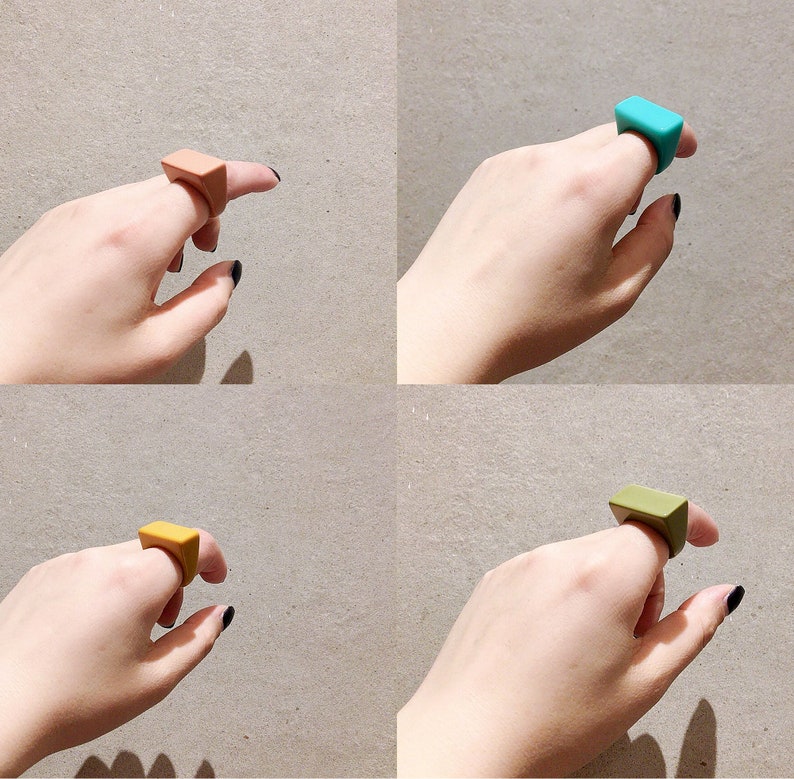 Colorful Chunky Rings Acrylic Rings Plastic Rings Chunky Resin | Etsy