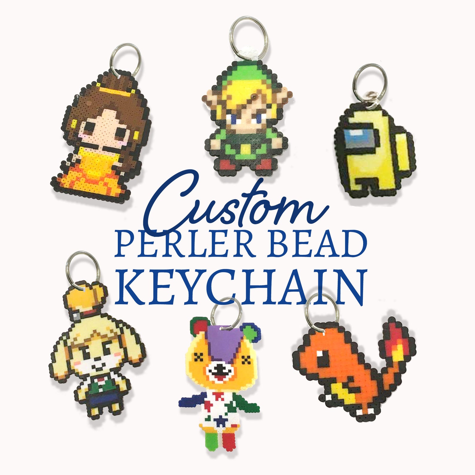 Custom Perler Bead Key Chain - Etsy