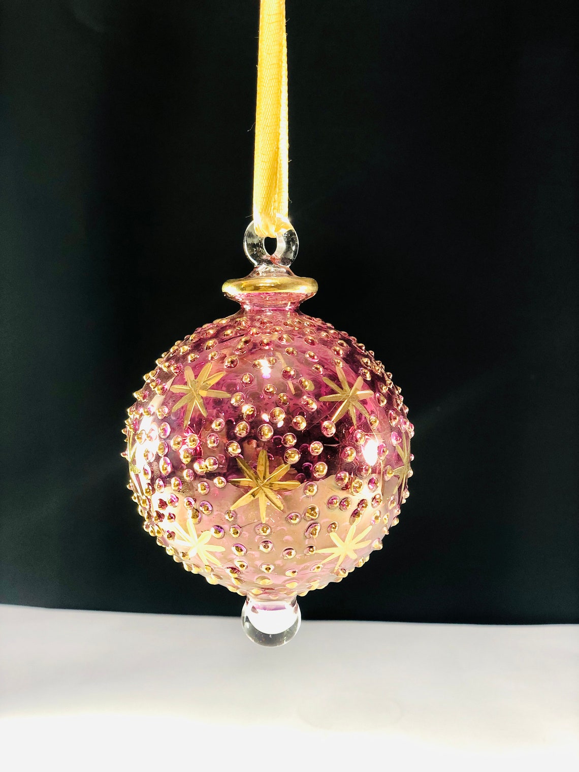 Egyptian Hand Blown Glass Christmas Ornaments Decorative by 14k Gold ...
