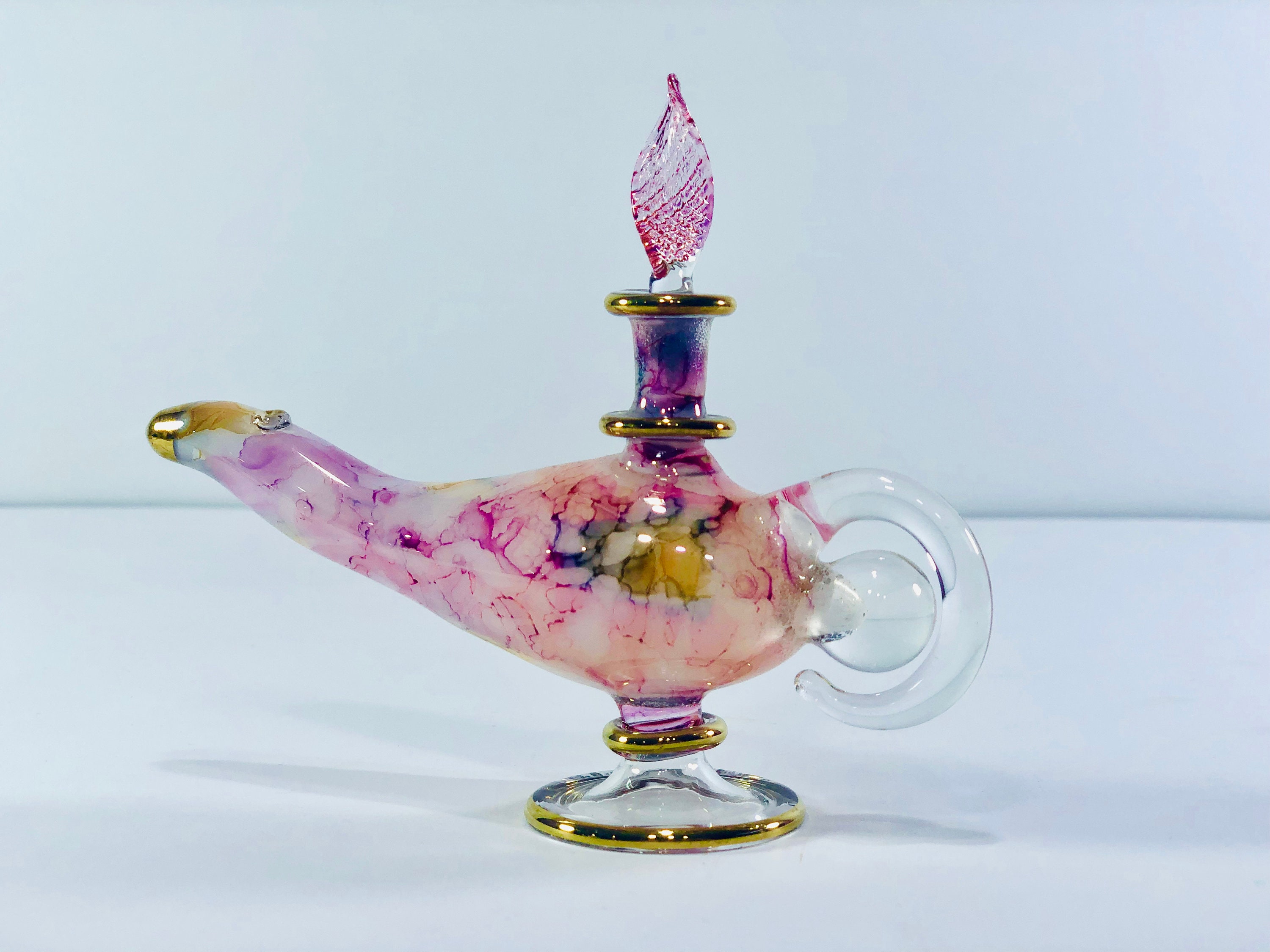 Egyptian Hand Blown Glass Genie Perfume Bottles Gold - Etsy