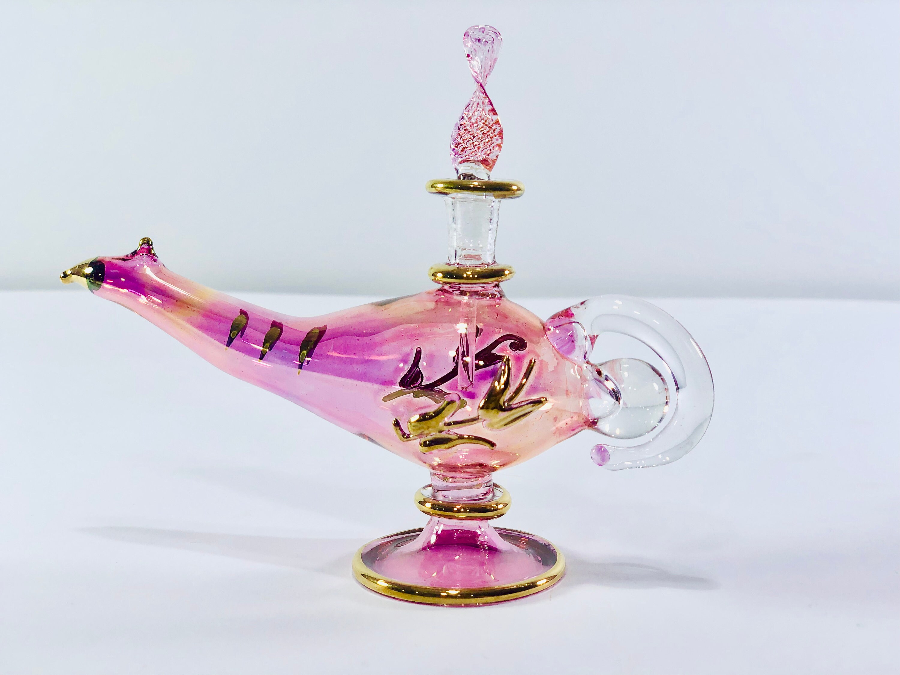 Egyptian Hand Blown Glass Genie Perfume Bottles Gold | Etsy