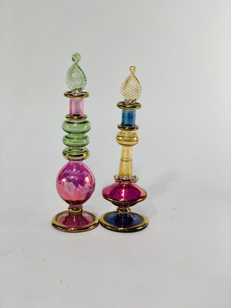 Egyptian Hand Blown Royal Perfume Set of 6 Decorative Genie Perfume ...