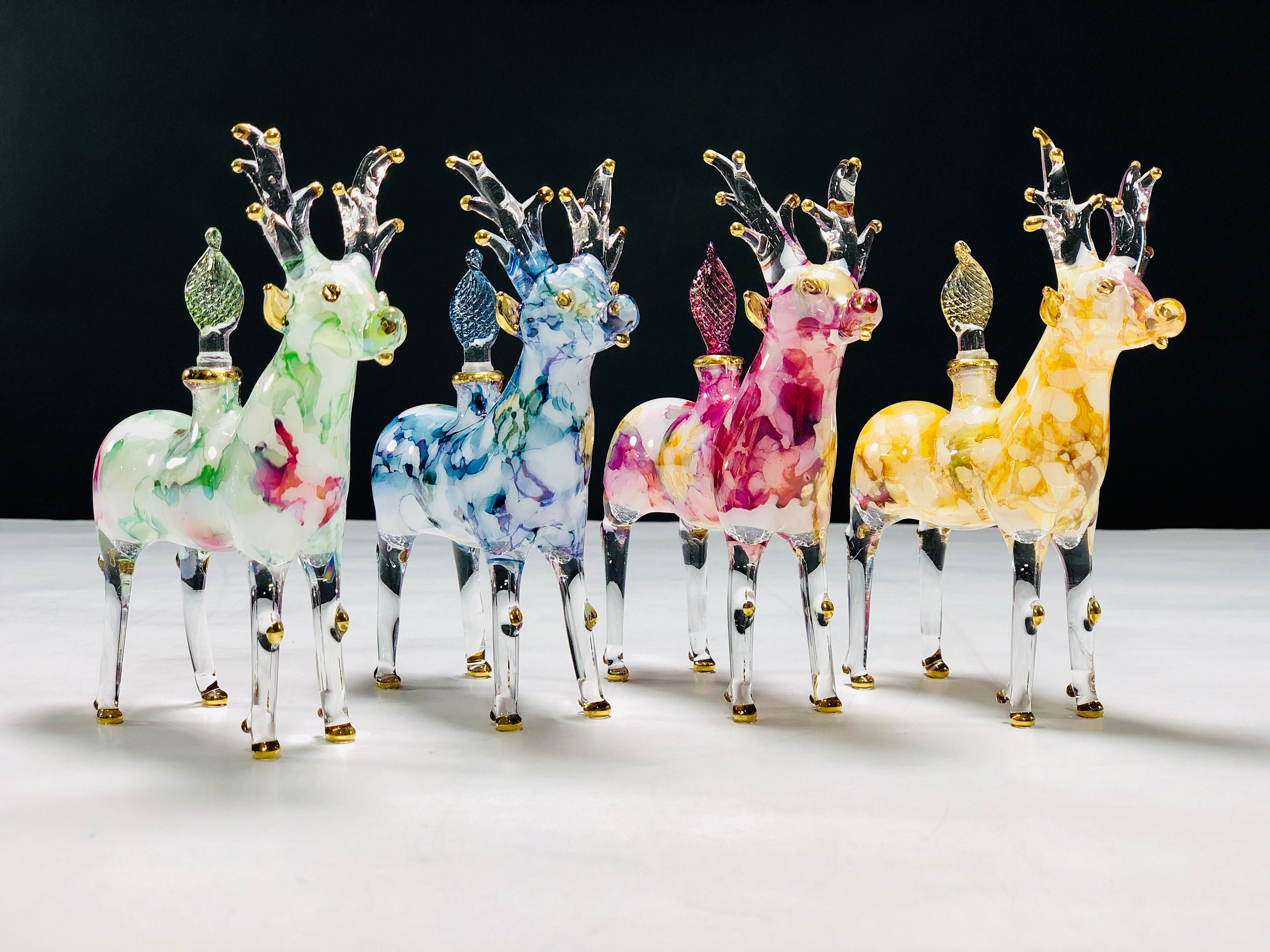 Egyptian Hand Blown Glass Reindeer Perfume Bottles Decorative | Etsy