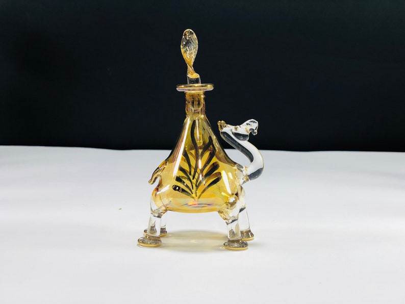 Egyptian Hand Blown Glass Camel Perfume Bottles Decorative by Gold 14k ...