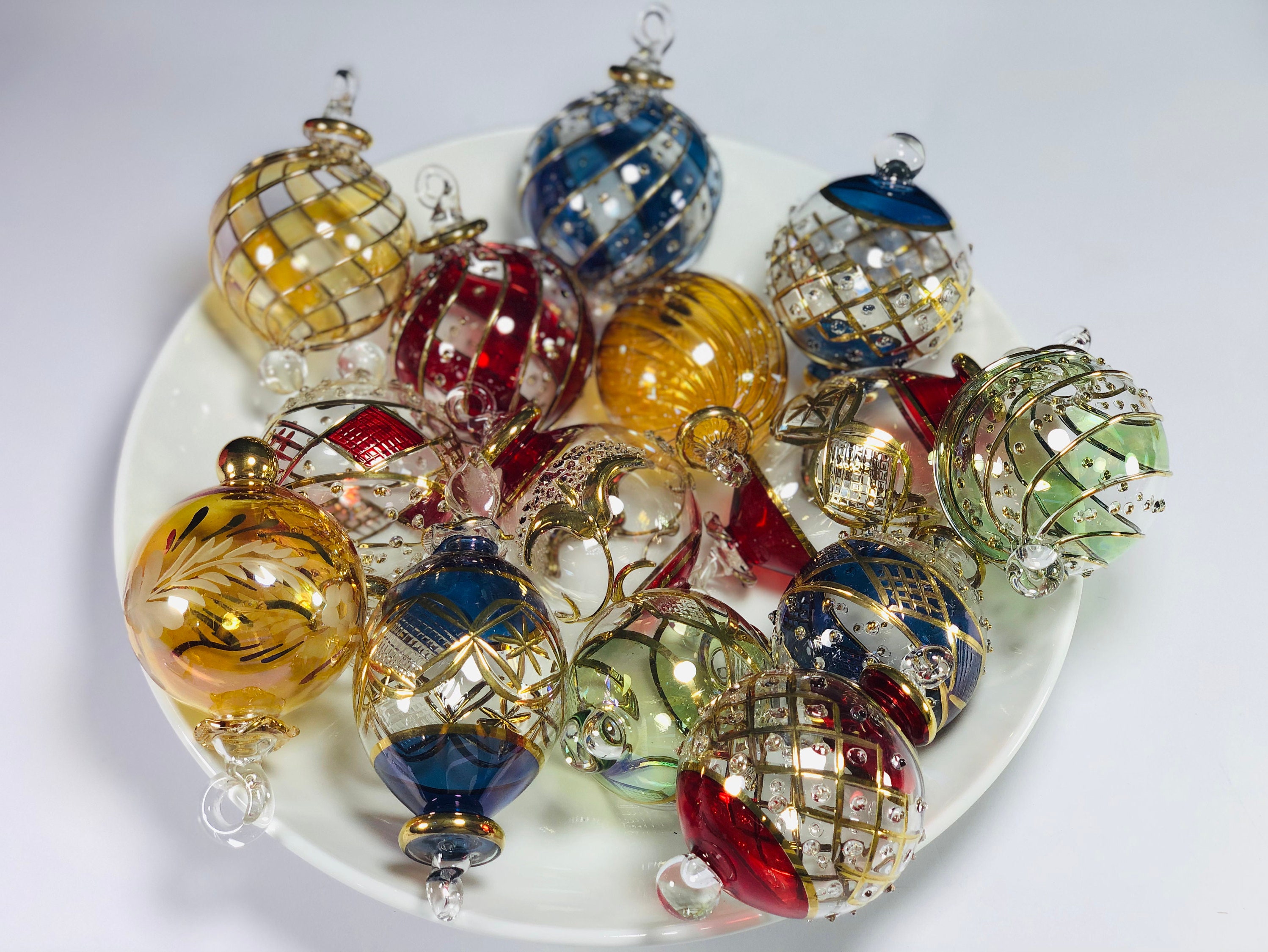 Set of Five Egyptian Hand Blown Christmas Ornaments Decorative - Etsy