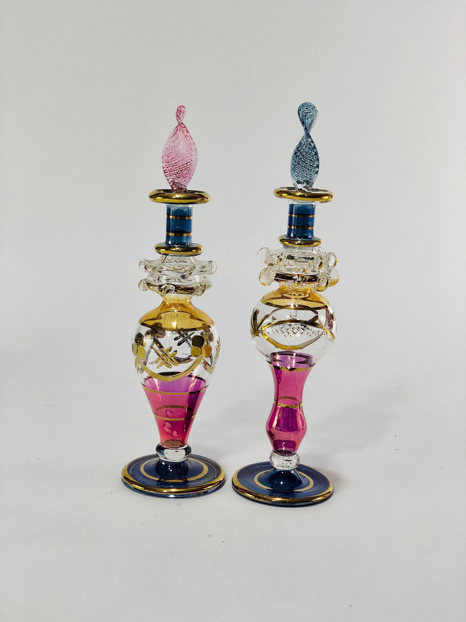 Egyptian Hand Blown Royal Perfume Set of 6 Decorative Genie Perfume ...