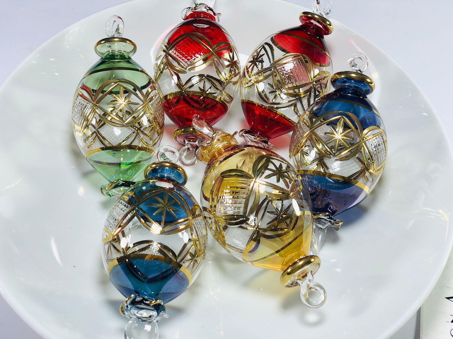 Egyptian Hand Blown Glass Christmas Ornaments Decorative by - Etsy