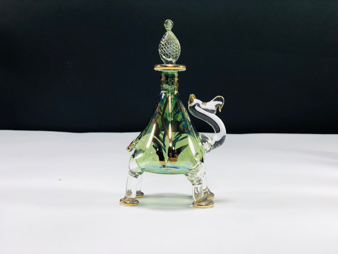 Egyptian Hand Blown Glass Camel Perfume Bottles Decorative by Gold 14k ...