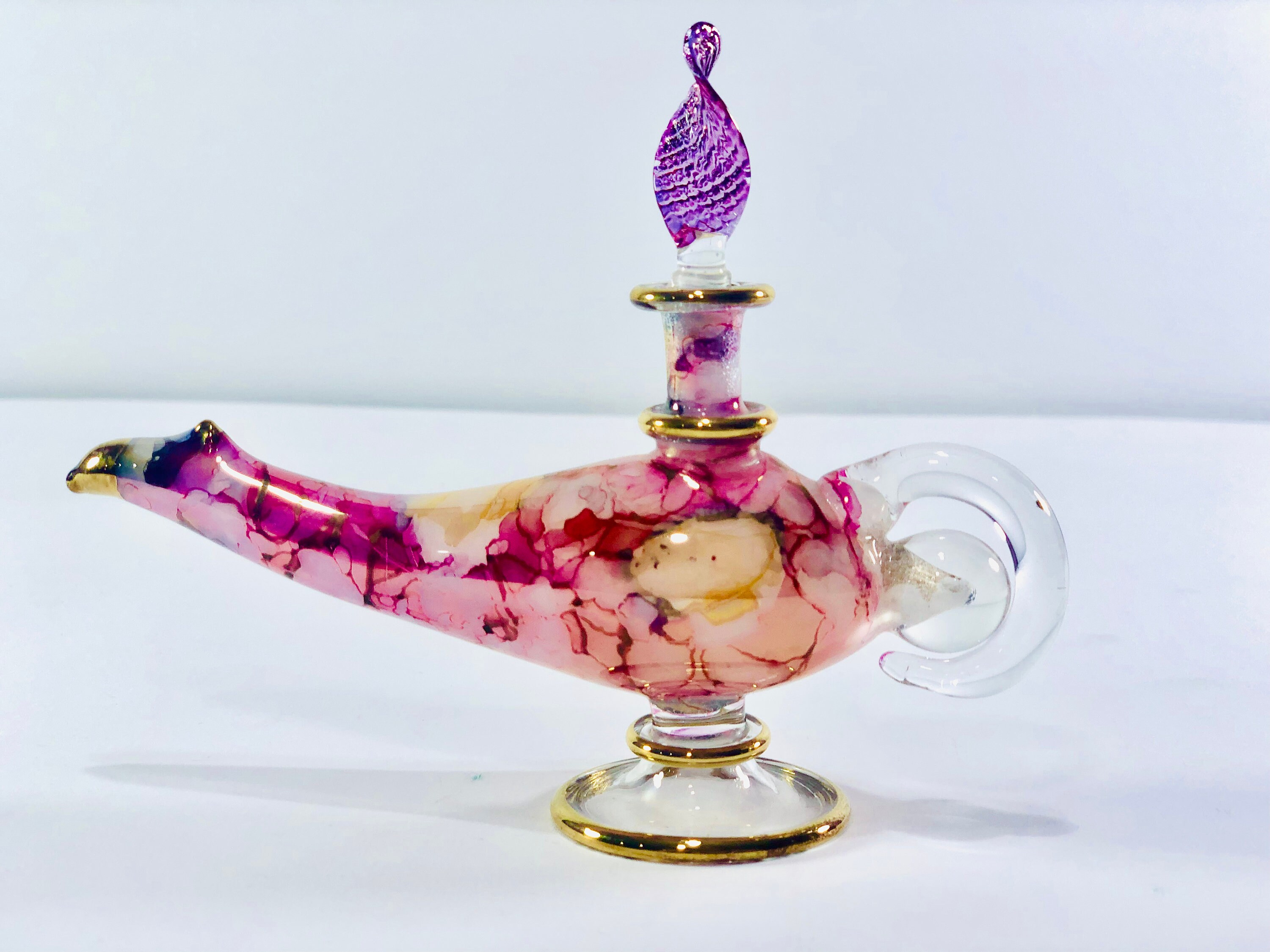 Egyptian Hand Blown Glass Genie Perfume Bottles Gold - Etsy