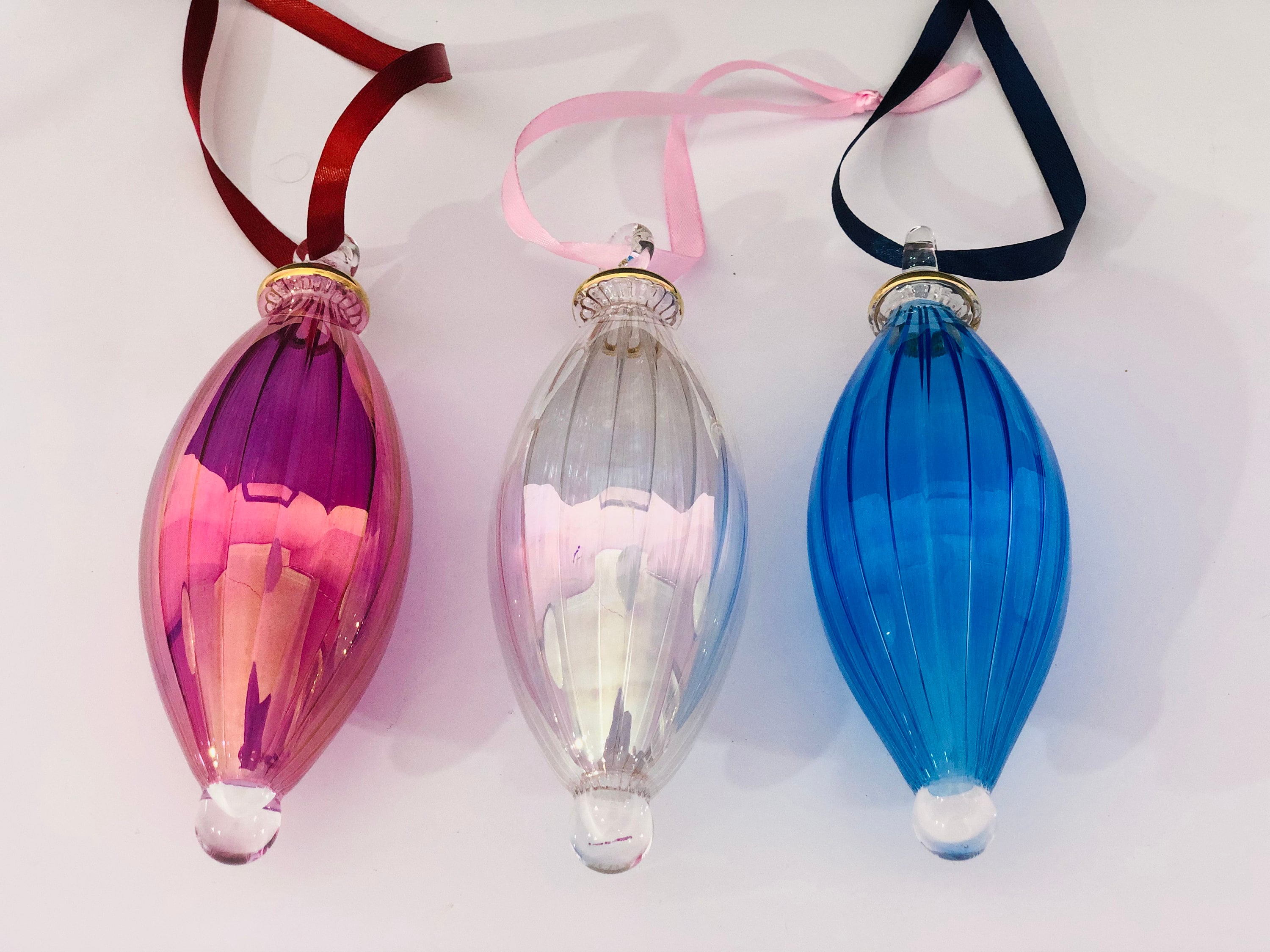 Large Egyptian hand blown glass crystal Pyrex ornaments | Etsy