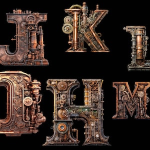 Steampunk Letters 26 Png Clipart, Alphabet Steampunk Printable Journal ...
