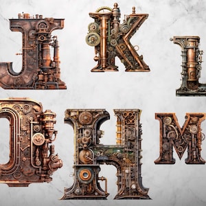 Steampunk Letters 26 Png Clipart, Alphabet Steampunk Printable Journal ...