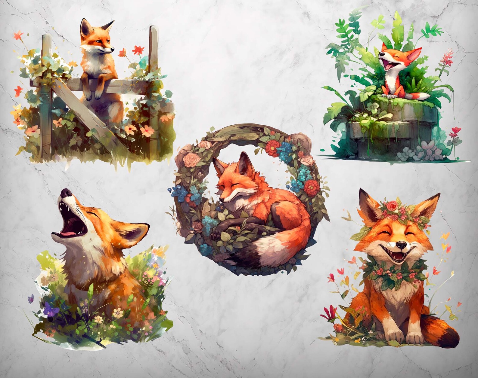 21 Png Clipart Funny Fox Clipart Bundle Cute Fox Background - Etsy