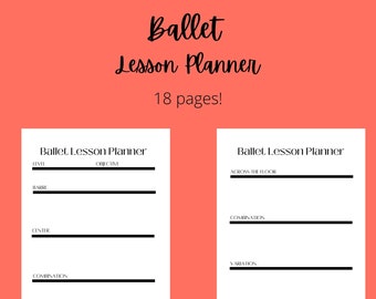 Ballet Lesson Plan - Etsy