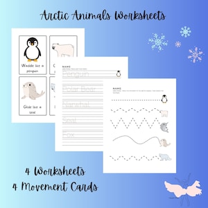 Arctic Animals Printable Worksheets - Etsy